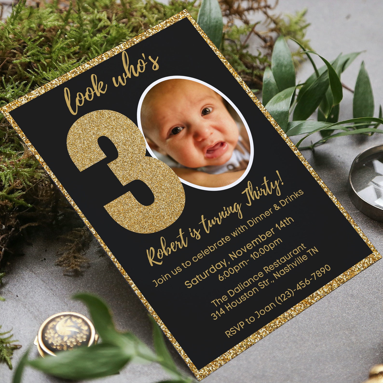 Editable 30th Invitation With Photo Look Who's 30 30th - Etsy