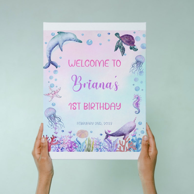 Under the Sea Birthday Welcome Sign Template Editable Under - Etsy