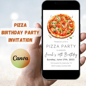Editable Pizza Invitation, Pizza Birthday Invitation, Pizza Night ...