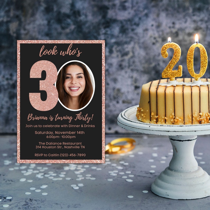 Editable 30th Invitation With Photo Look Who's 30 30th - Etsy