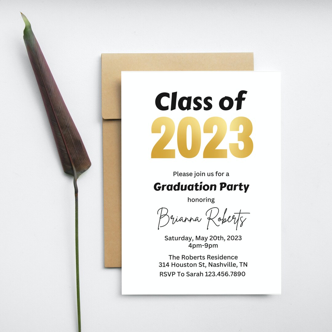 Class of 2023 Graduation Announcement, 2023 Graduation Party Invitation ...