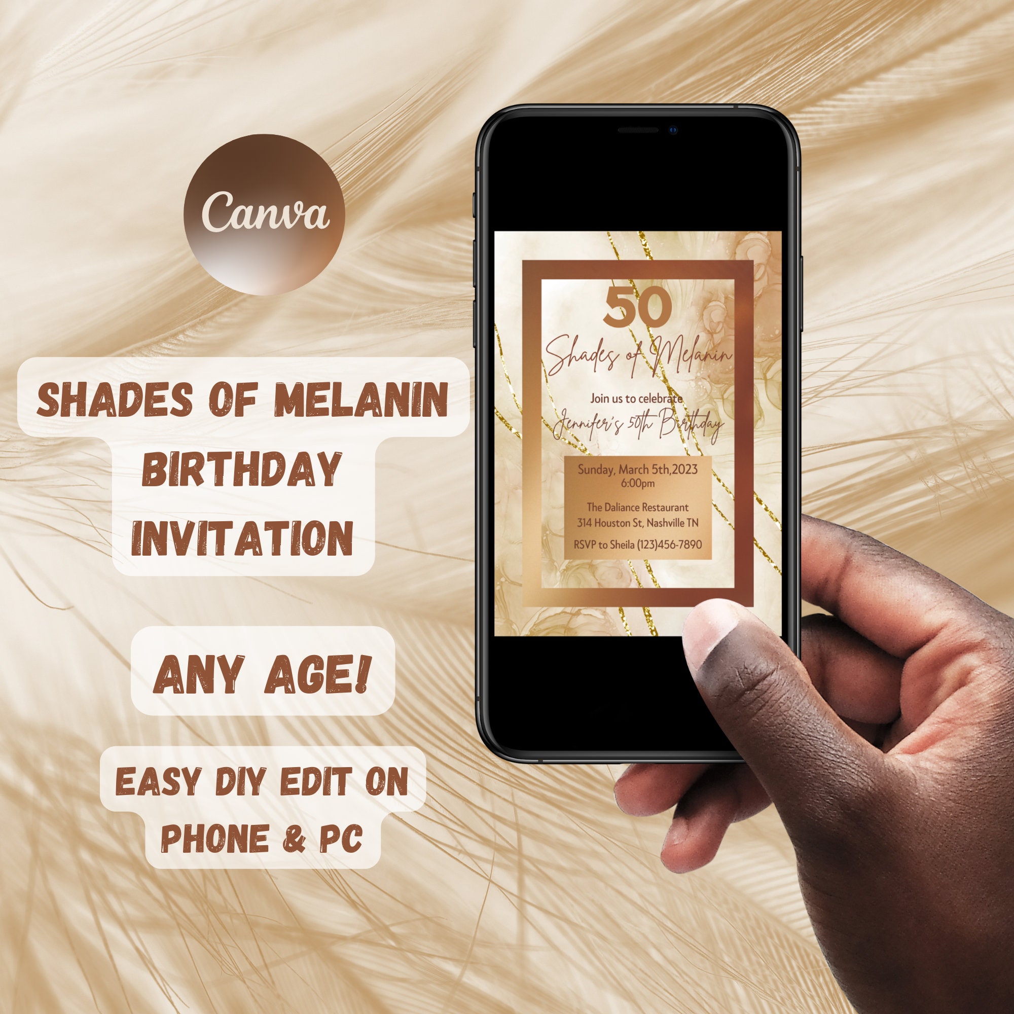 Editable Shades of Melanin Birthday Dinner Invitation Shades - Etsy