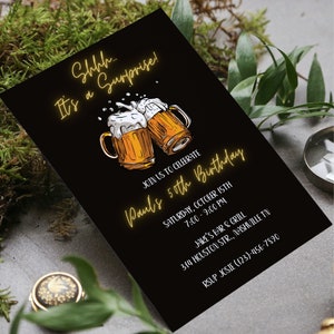Editable Beer Surprise Birthday Invitation, 30th 40th 50th Adult ...