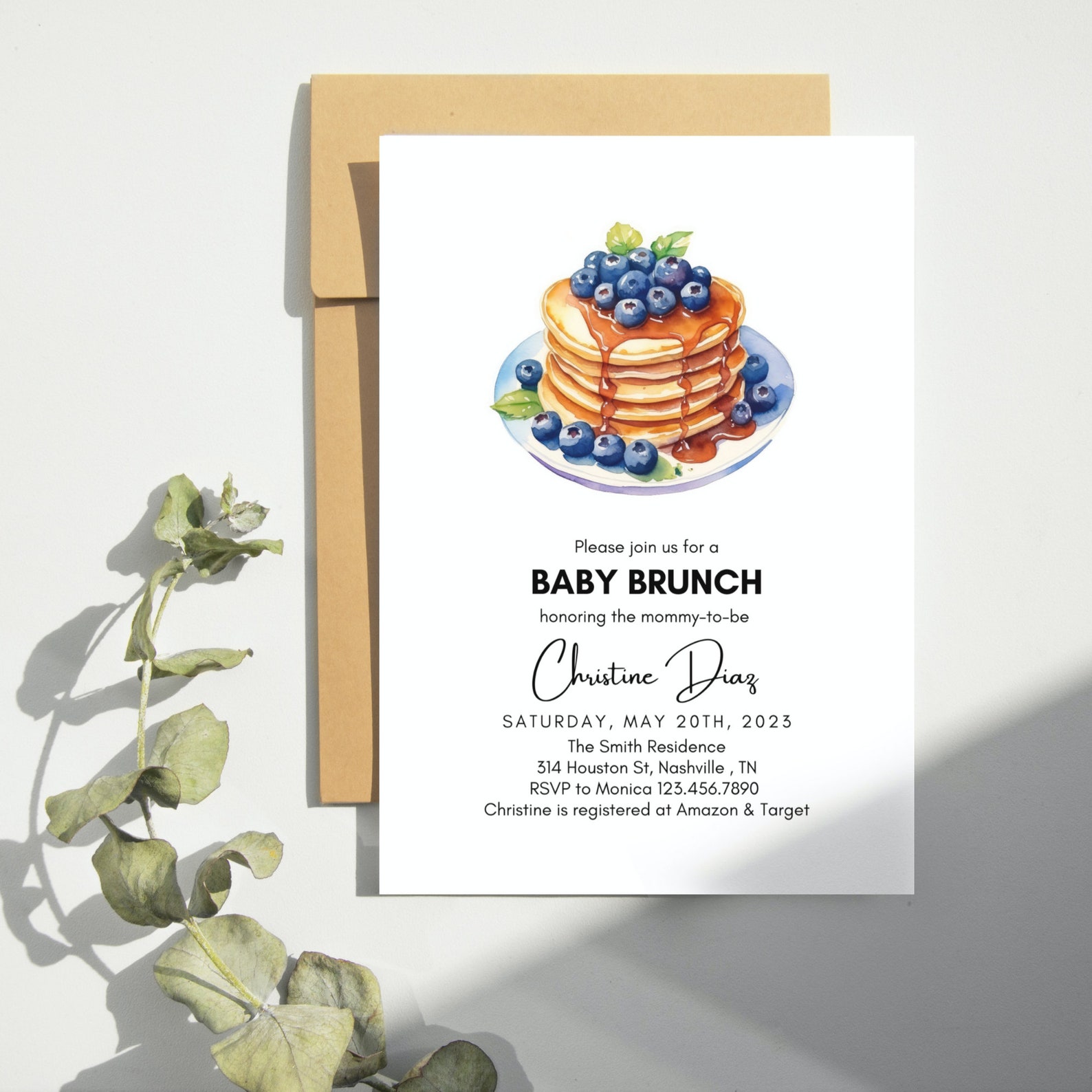 Baby Brunch Invitation, Baby Shower Brunch Invitation, Baby Shower ...