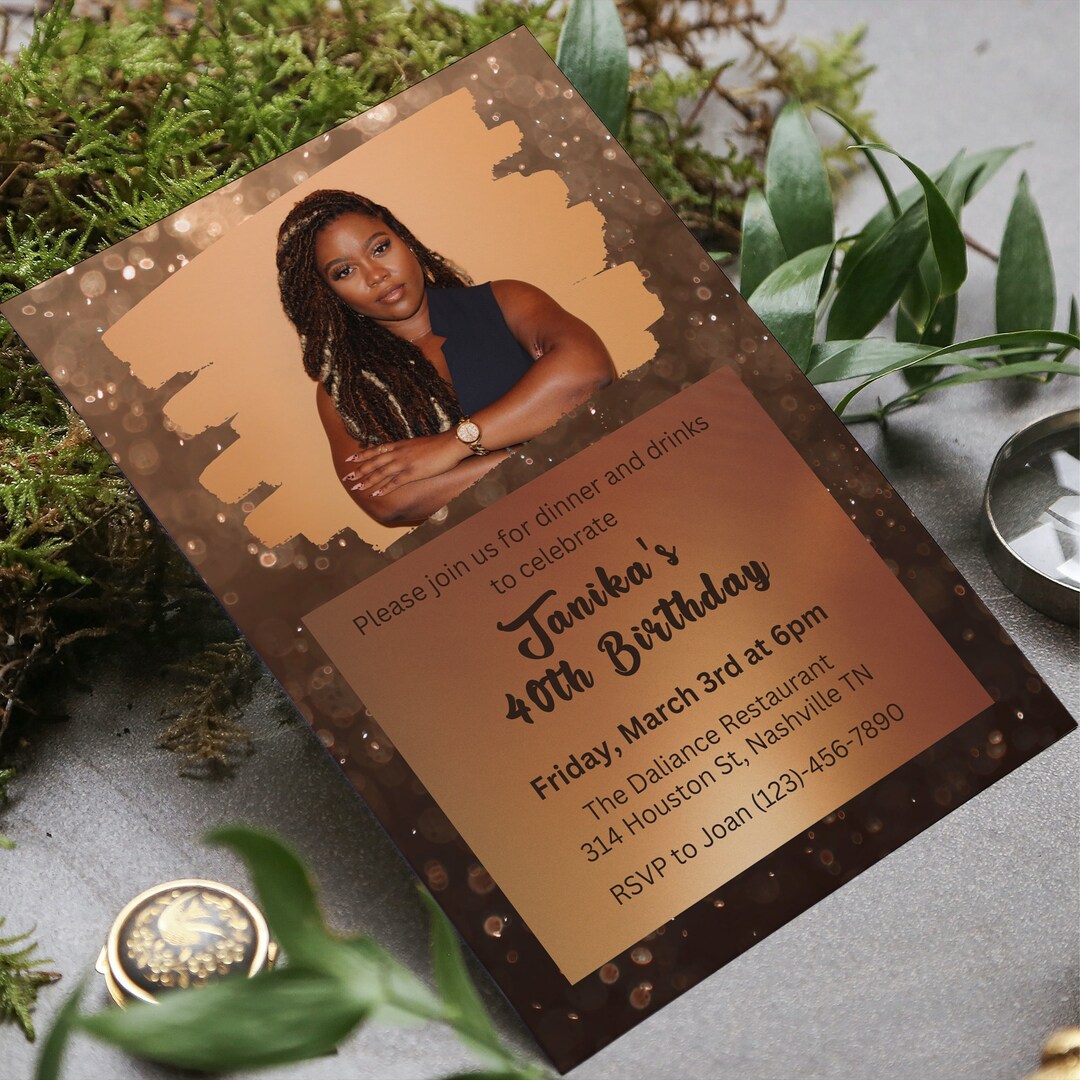 Editable Shades of Melanin Birthday Dinner Invitation, Shades of Brown ...