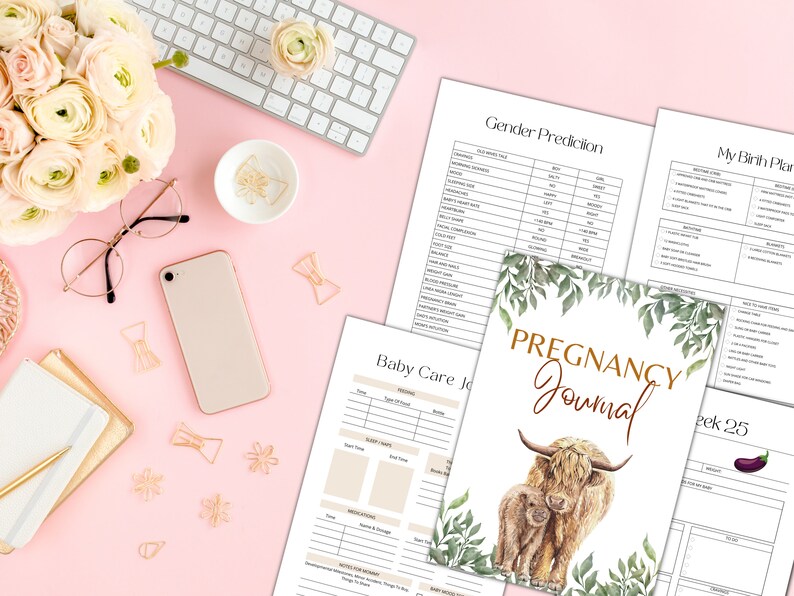 The Ultimate Pregnancy Journal, Printable Pregnancy Journal, Highland ...