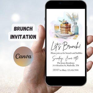 Editable Brunch Invitation, Let's Brunch Invitation, Picnic Birthday ...