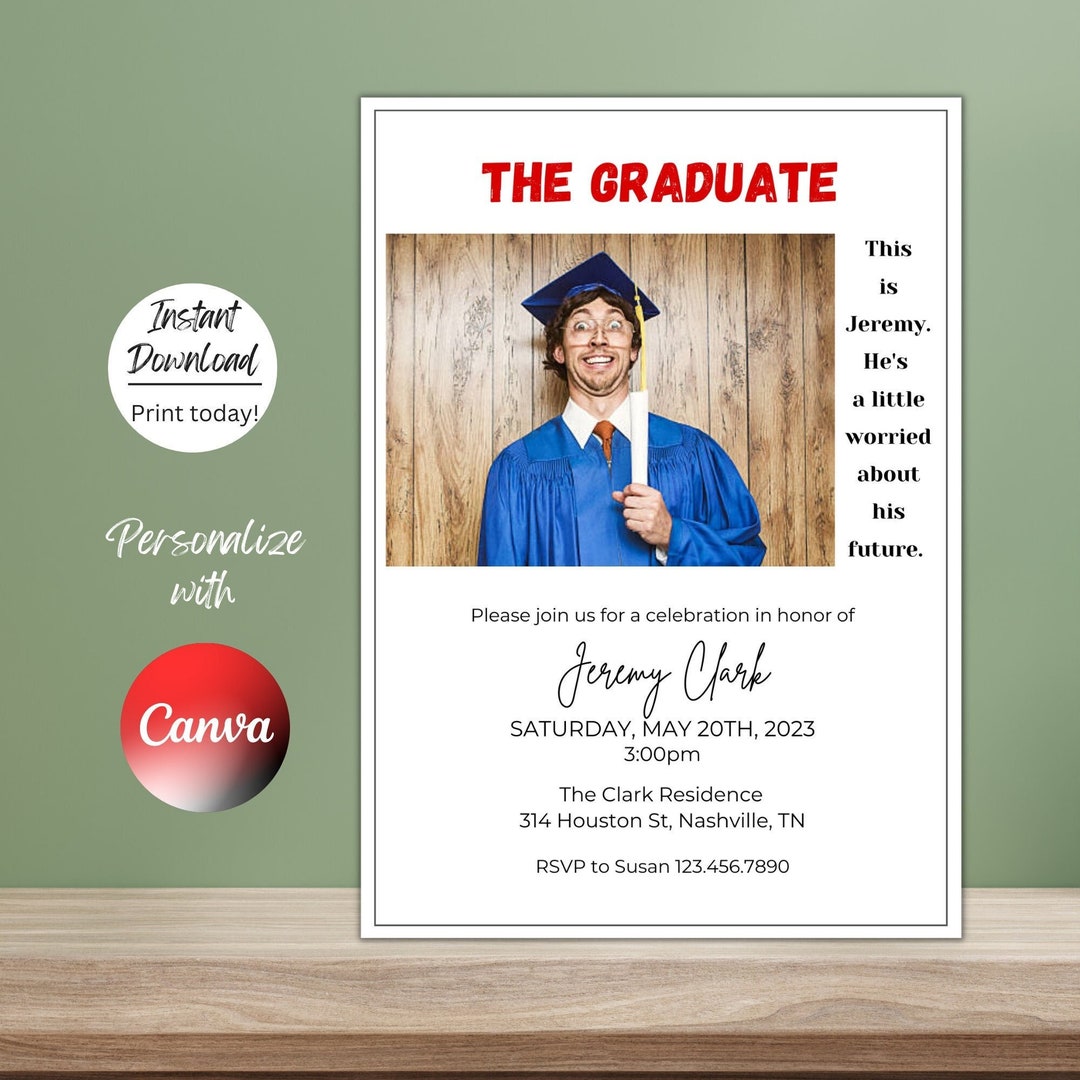 Fun Graduation Announcement, 2023 Graduation Party Invitation Template ...