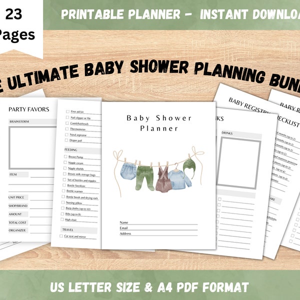 Baby Shower Planner Template Printable - Etsy
