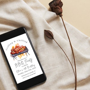 Editable BBQ Invitation, BBQ Birthday Invitation, Grill Invitation, BBQ ...
