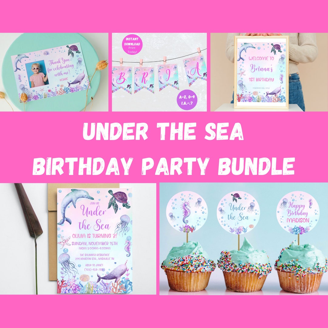 Editable Under the Sea Birthday Invitation Bundle, Under the Sea ...