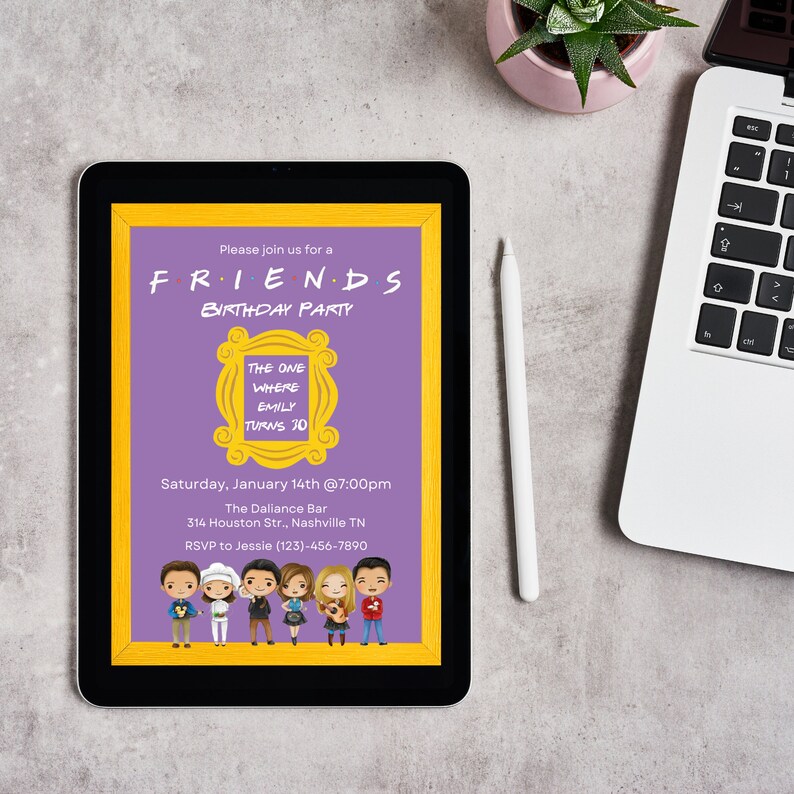Editable Friends Birthday Invitation Template the One Where - Etsy