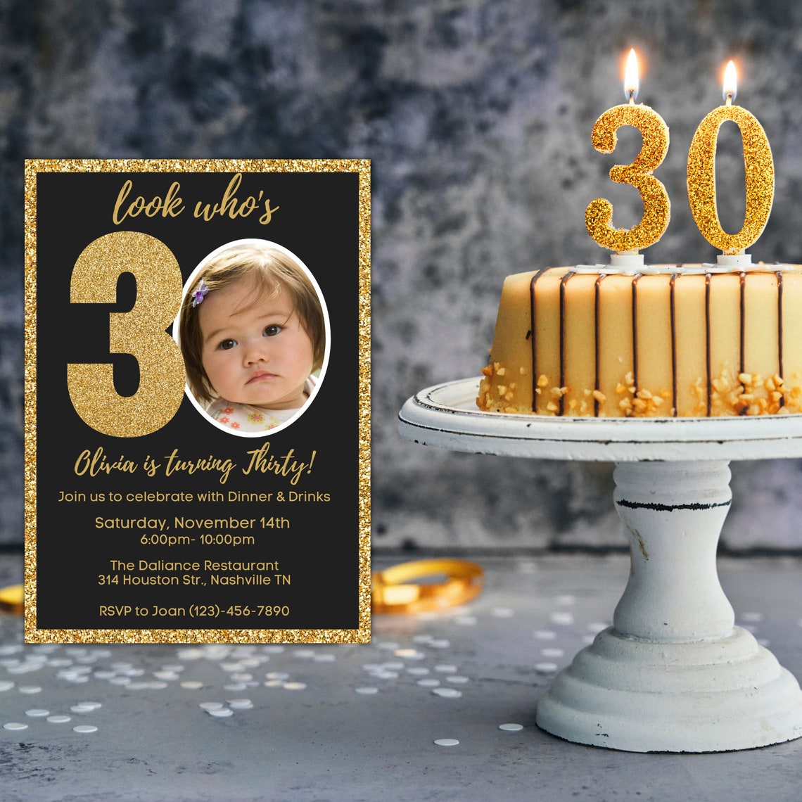 Editable 30th Invitation With Photo Look Who's 30 30th - Etsy