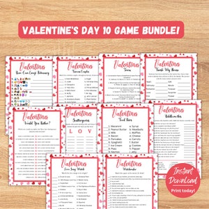 Valentine's Day Game Bundle | 10 Printable Valentine's Day Games ...
