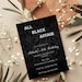 All Black Party Invitation, All Black Affair Invitation, Baroque ...