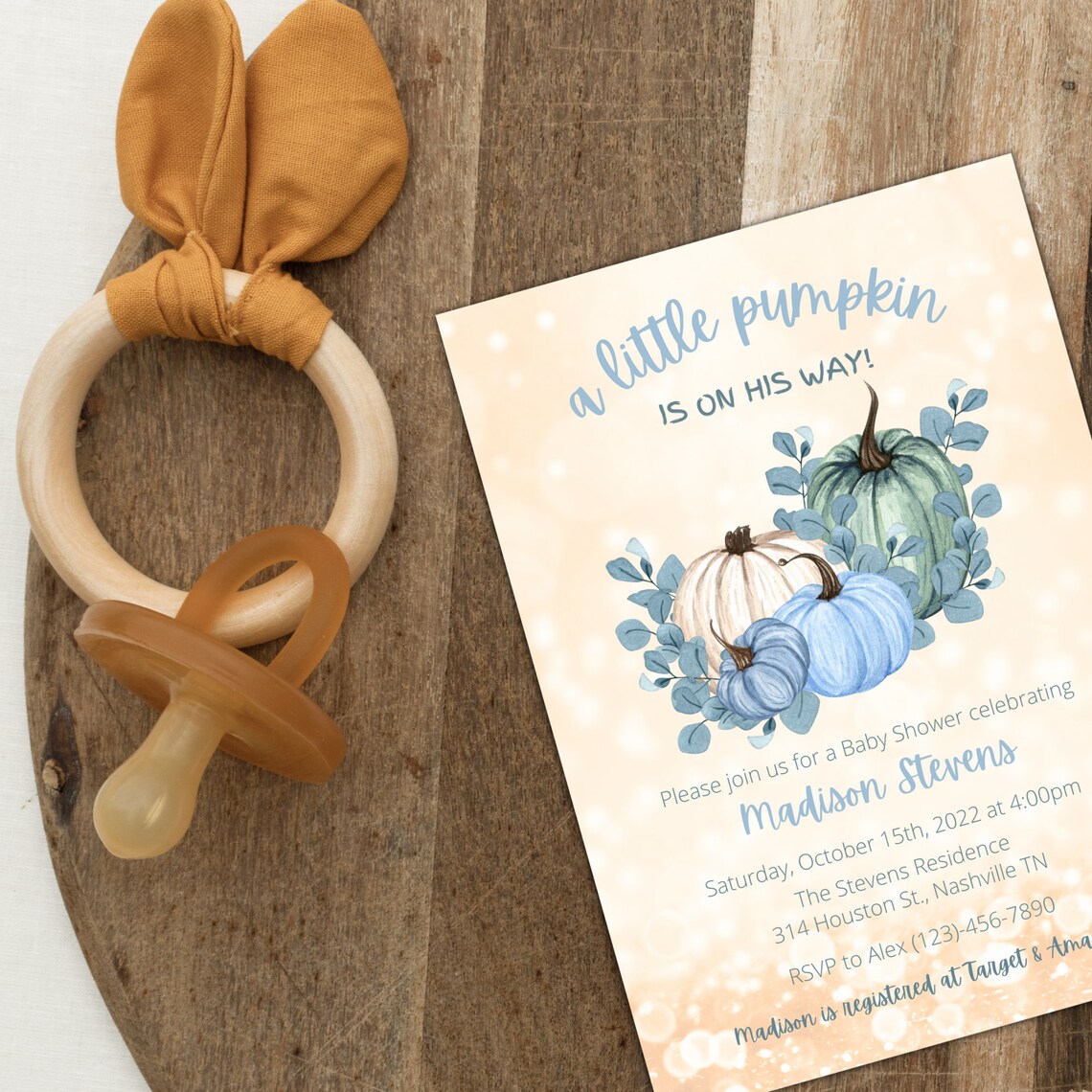 Editable Pumpkin Baby Shower Invitation Boy Pumpkin Shower - Etsy