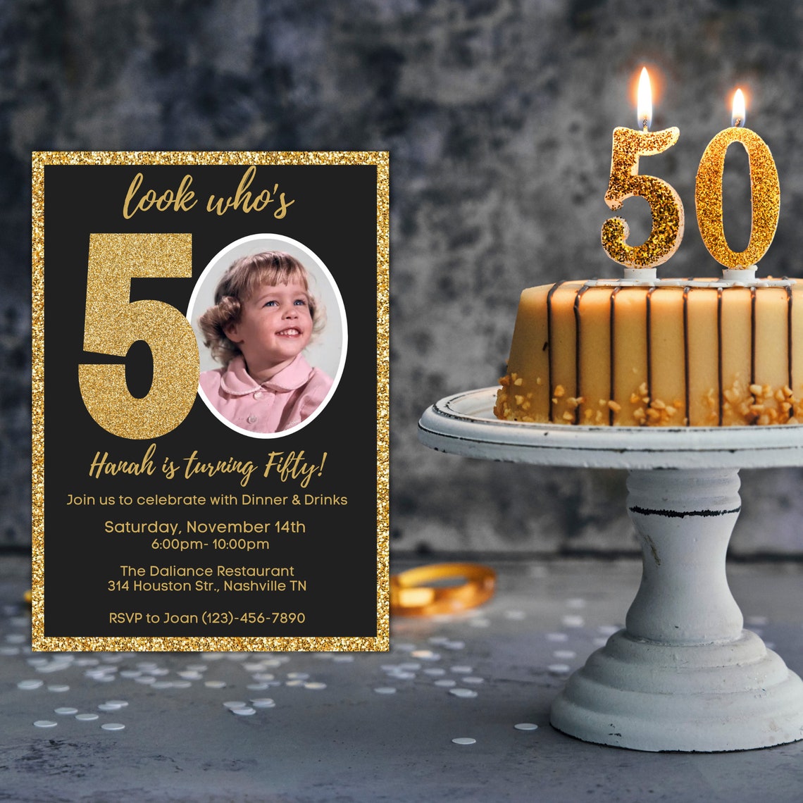 Editable 50th Invitation With Photo Look Who's 50 50th - Etsy
