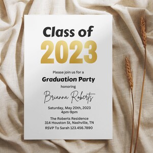 Class of 2023 Graduation Announcement, 2023 Graduation Party Invitation ...