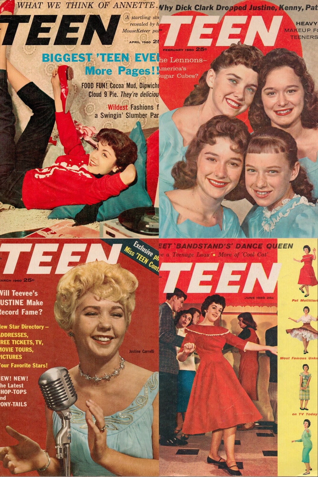 4 X Teen Magazines 1959 and 1960 PDF Digital Download Young America's ...