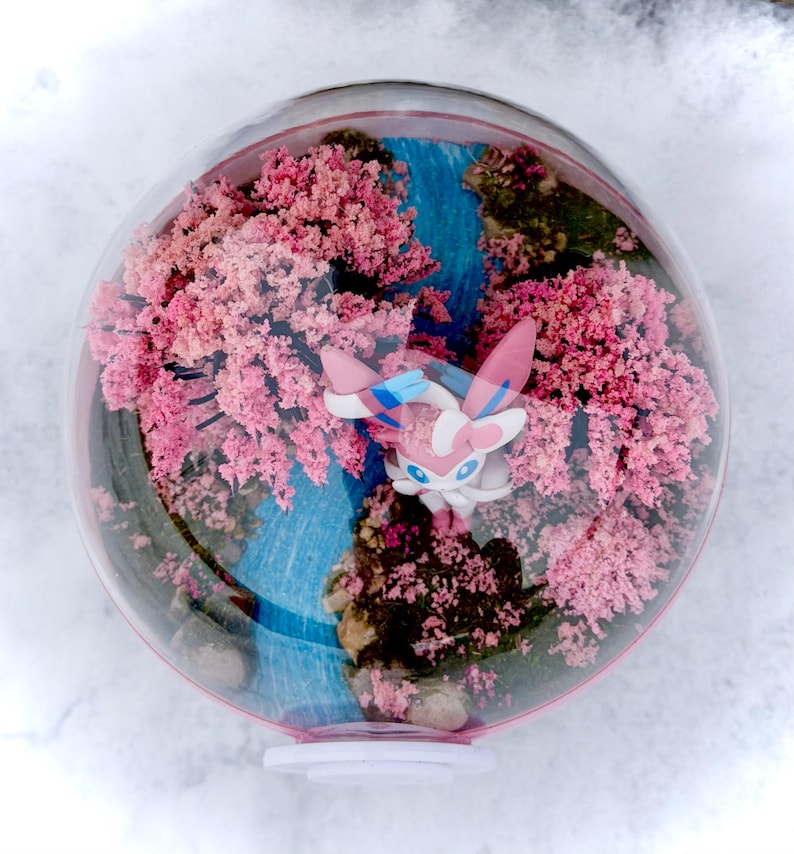 Cherry Blossom Pokémon Terrarium | Fairy Type Diorama | Handmade ...