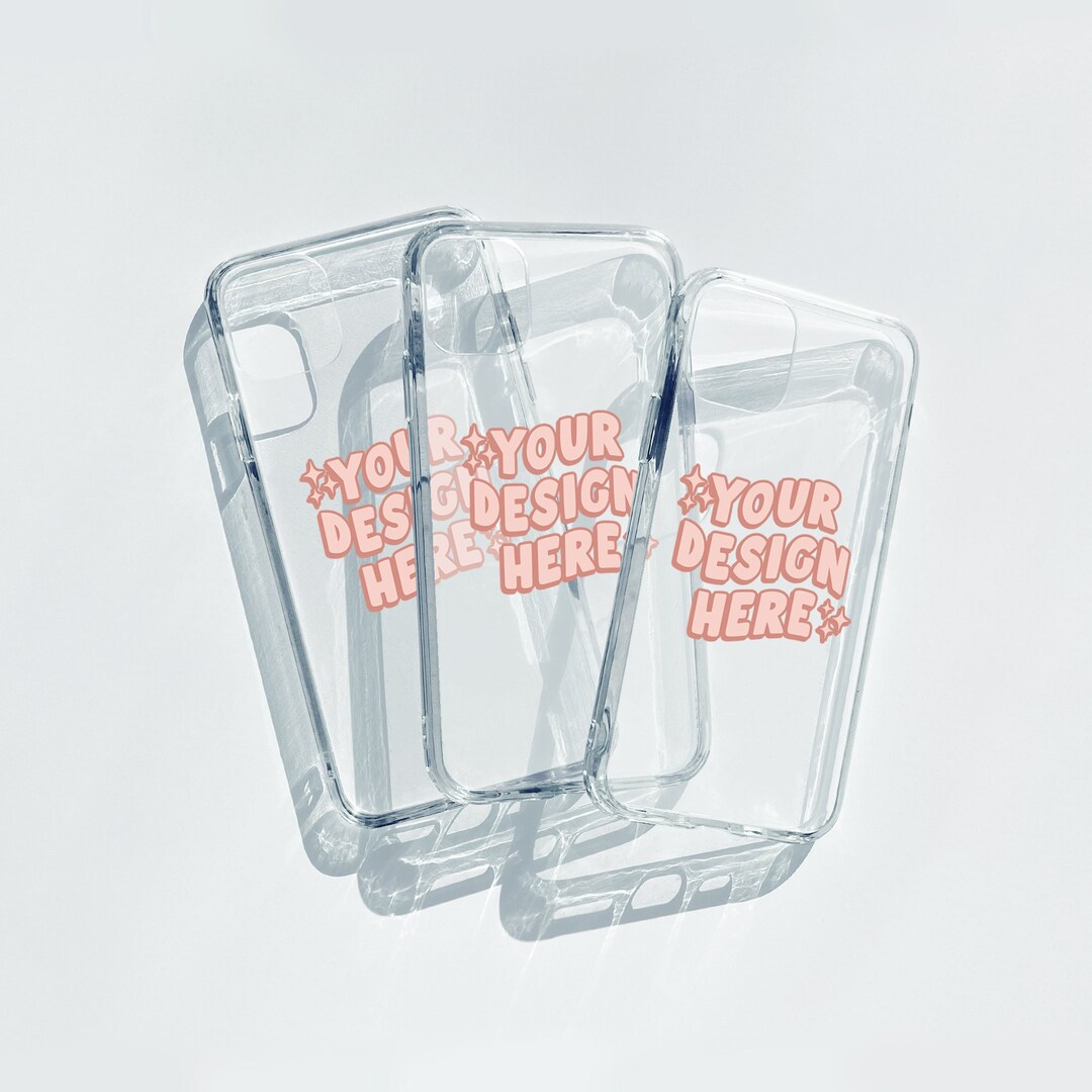 Modern Clear iPhone Case Mockup. Transparent Phone Cases Mock-up in PSD ...