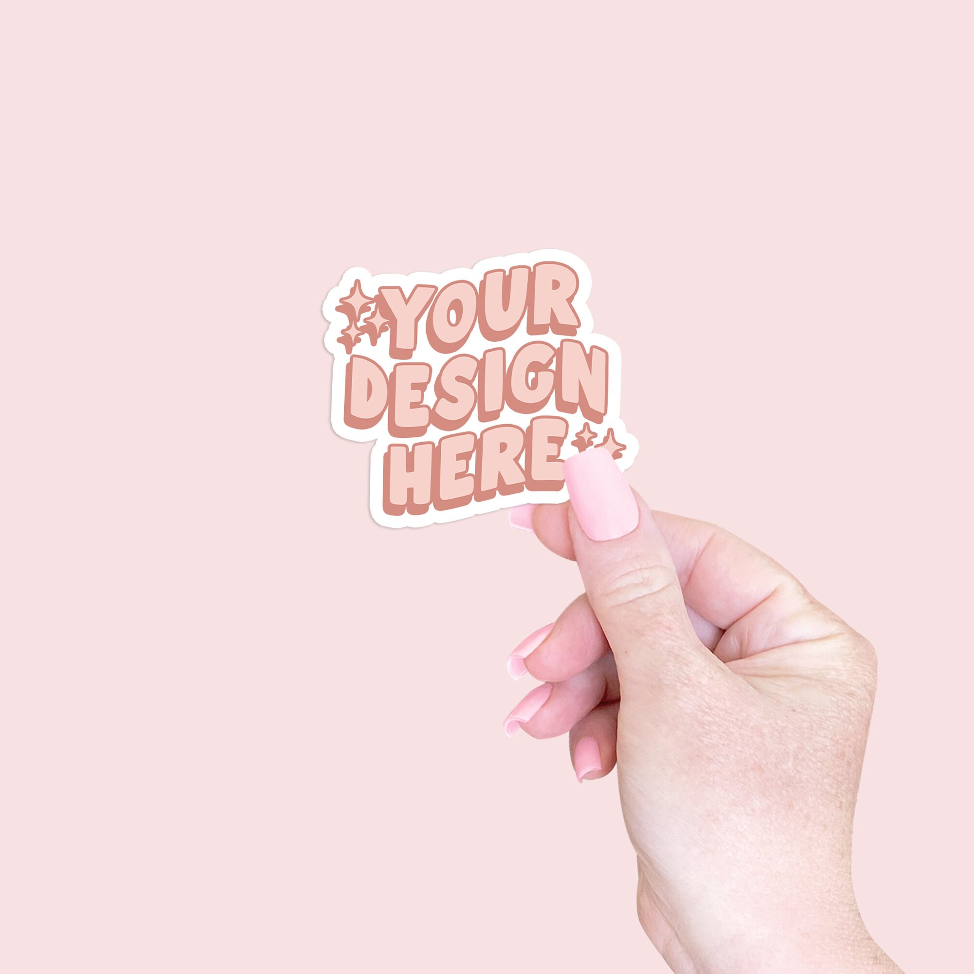 Decal Mockup, Cute Sticker Mockups, Isolated Hand Holding Sticker ...