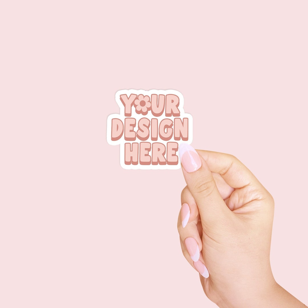 Decal Mockup, Cute Sticker Mockups, Isolated Hand Holding Sticker ...