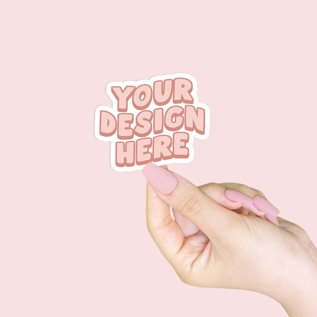Decal Mockup, Cute Sticker Mockups, Isolated Hand Holding Sticker ...