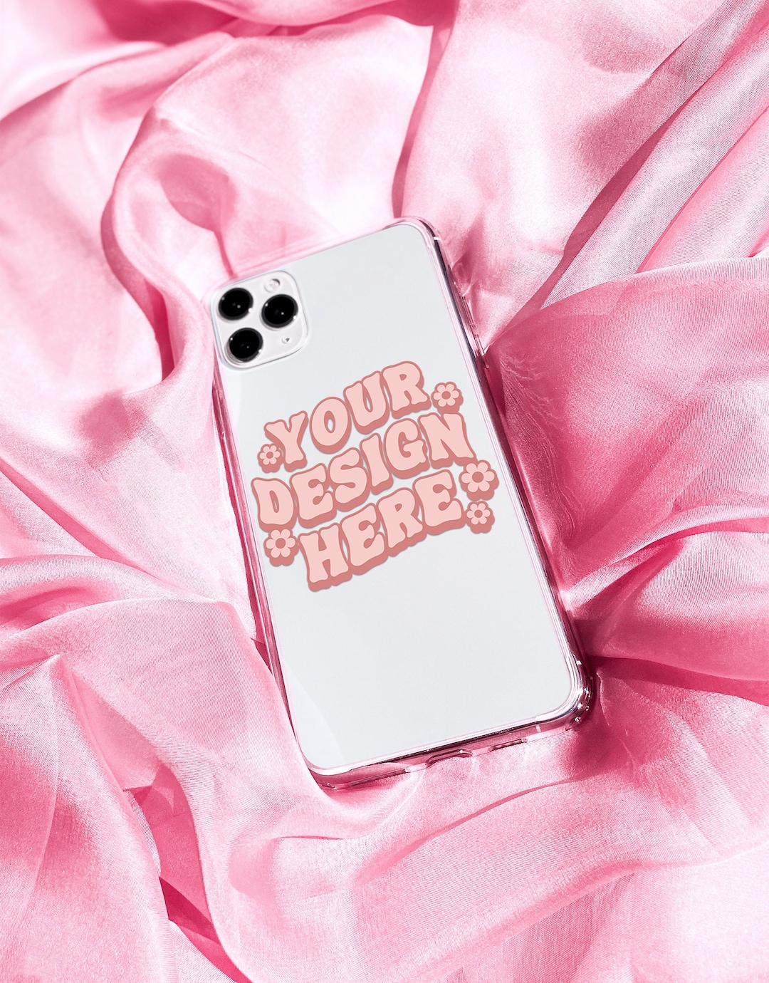 Clear Phone Case Mockup in PSD Photoshop File Format With Pink ...