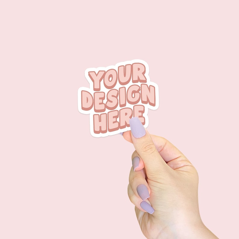 Decal Mockup, Cute Sticker Mockups, Isolated Hand Holding Sticker ...