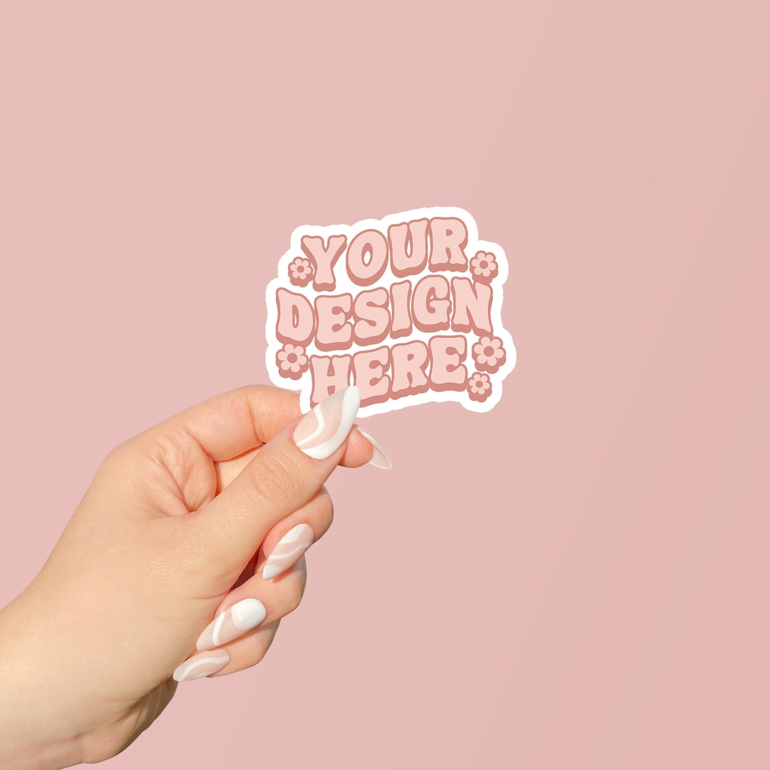 Decal Mockup, Cute Sticker Mockups, Isolated Hand Holding Sticker ...