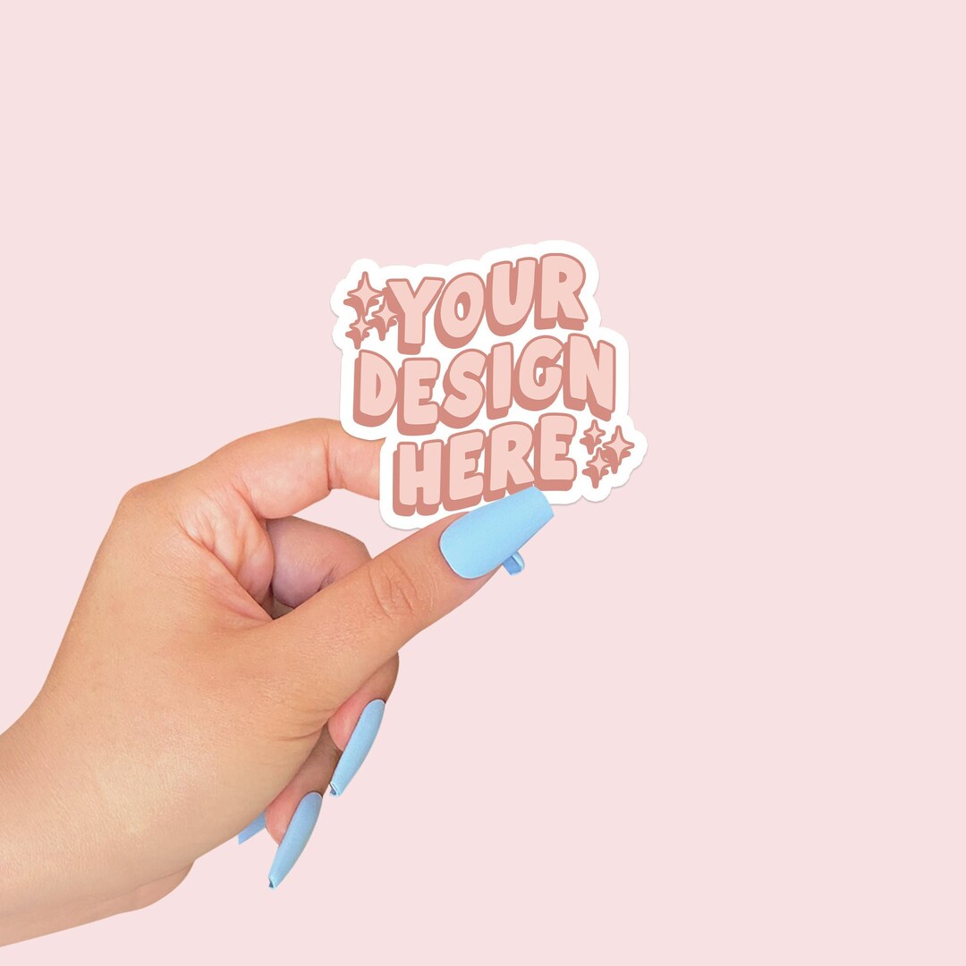 Decal Mockup, Cute Sticker Mockups, Isolated Hand Holding Sticker ...