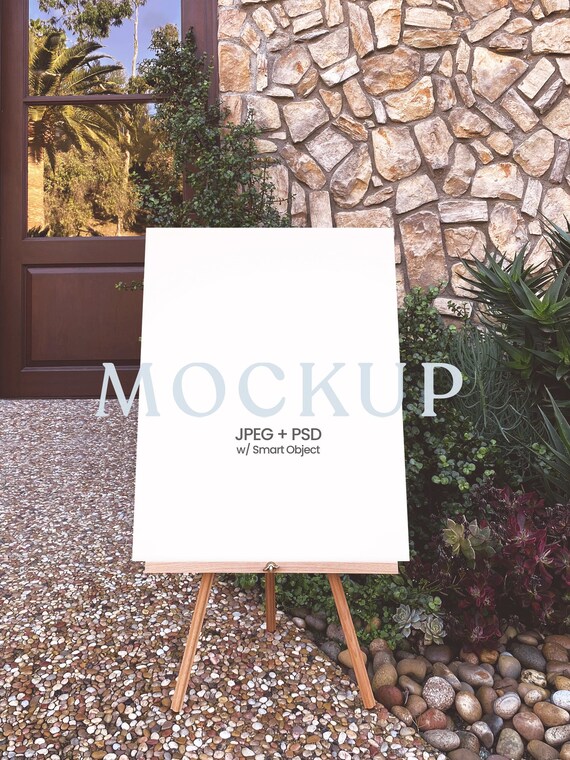 16x20 Sign on Easel Mockup in JPEG and PSD Format With Smart - Etsy ...