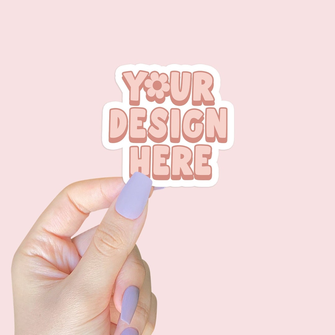 Decal Mockup, Cute Sticker Mockups, Isolated Hand Holding Sticker ...