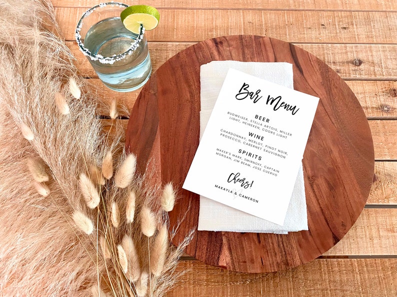 5x7 Menu Card Mockup in JPEG PSD File Format With Smart - Etsy