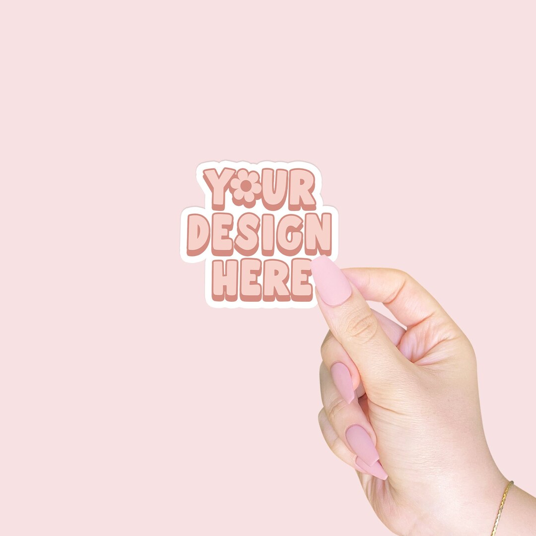Decal Mockup, Cute Sticker Mockups, Isolated Hand Holding Sticker ...