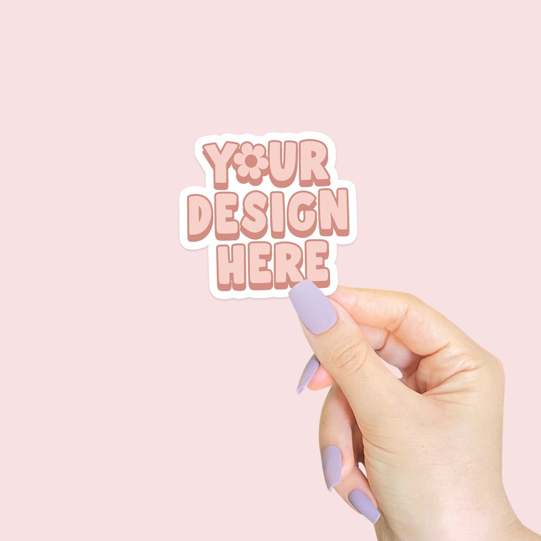 Decal Mockup, Cute Sticker Mockups, Isolated Hand Holding Sticker ...