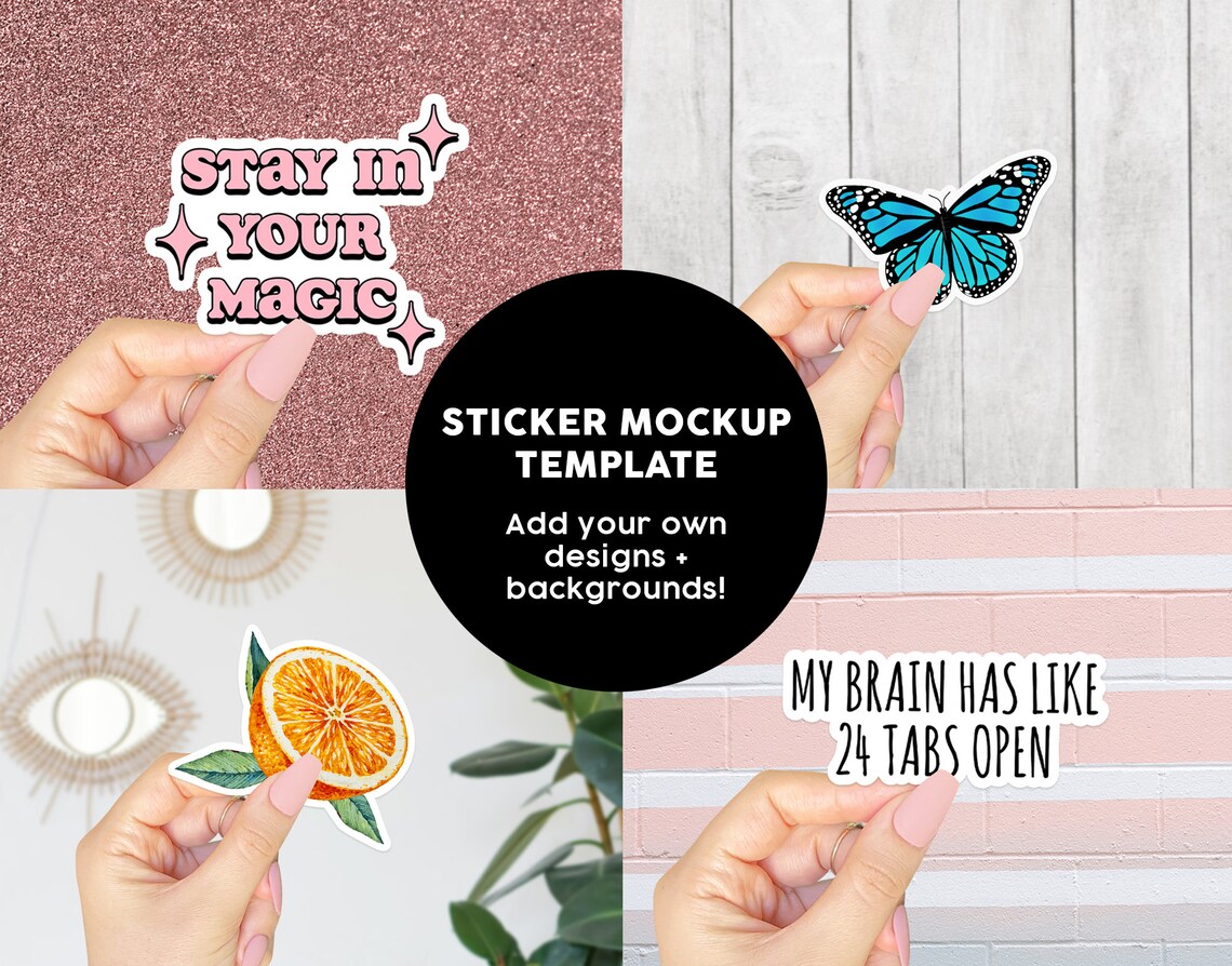 Decal Mockup Cute Sticker Mockups Isolated Hand Holding - Etsy