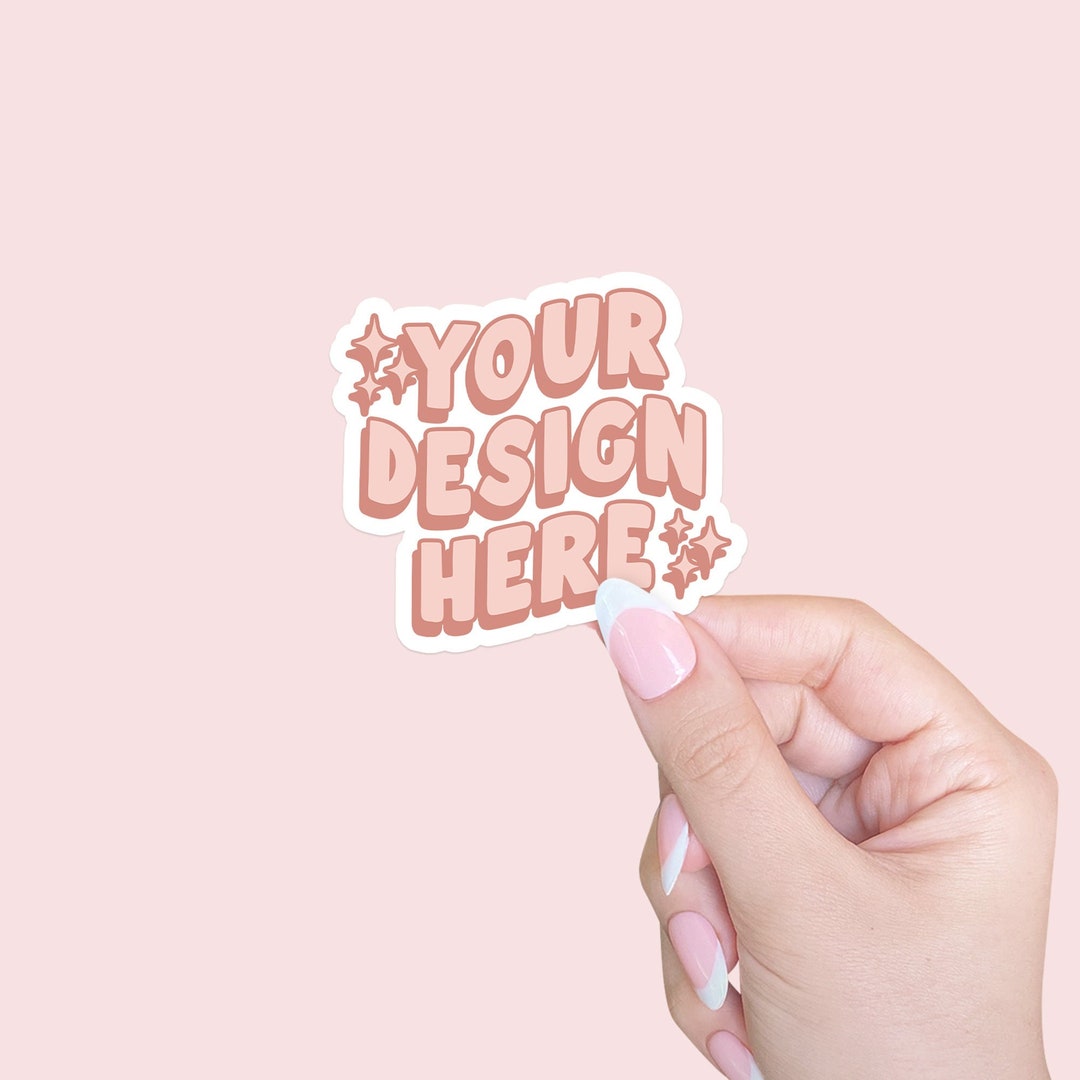 Decal Mockup, Cute Sticker Mockups, Isolated Hand Holding Sticker ...