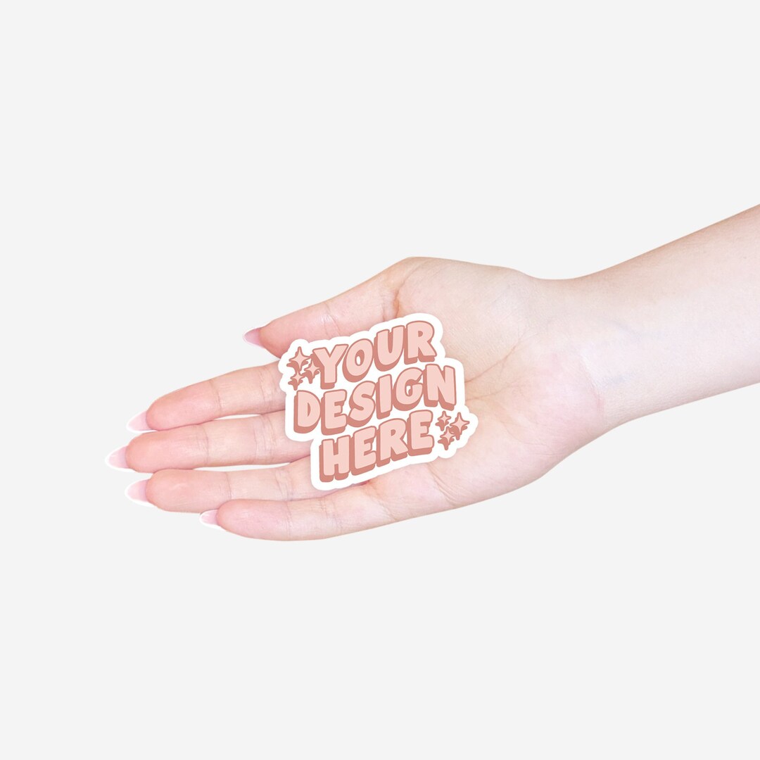 Decal Mockup, Cute Sticker Mockups, Isolated Hand Holding Sticker ...