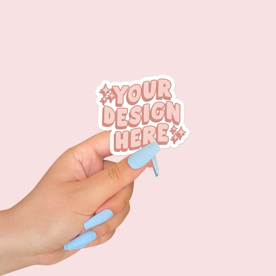Decal Mockup, Cute Sticker Mockups, Isolated Hand Holding Sticker ...