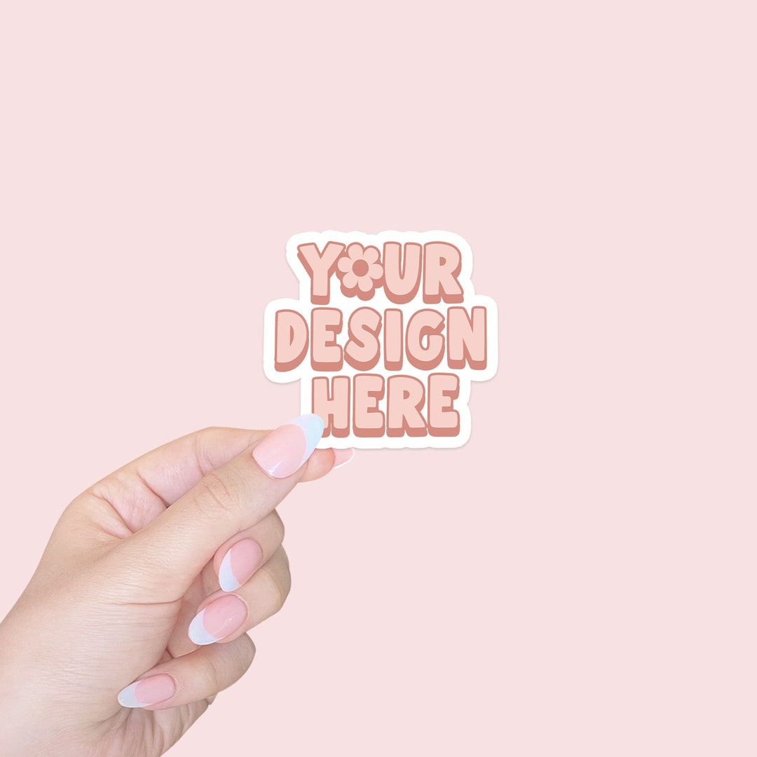 Decal Mockup, Cute Sticker Mockups, Isolated Hand Holding Sticker ...