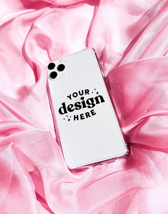 Clear Phone Case Mockup in PSD Photoshop File Format With Pink - Etsy