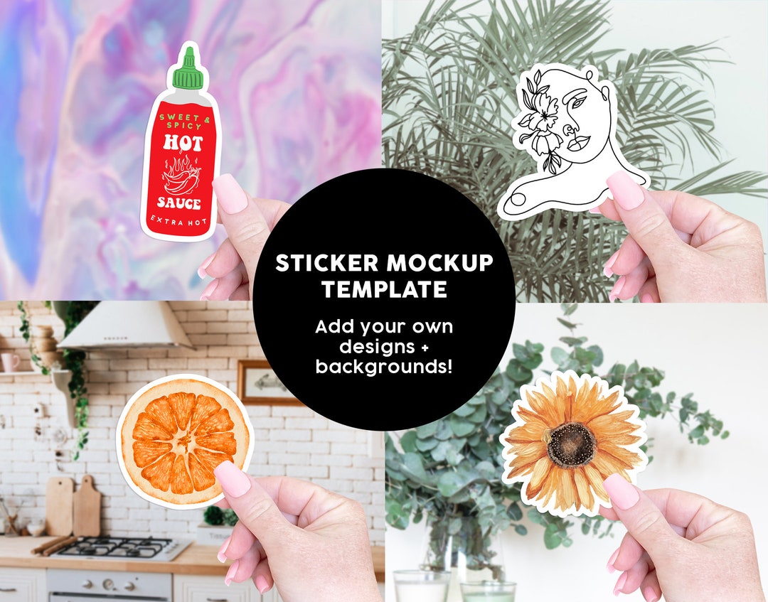 Decal Mockup, Cute Sticker Mockups, Isolated Hand Holding Sticker ...