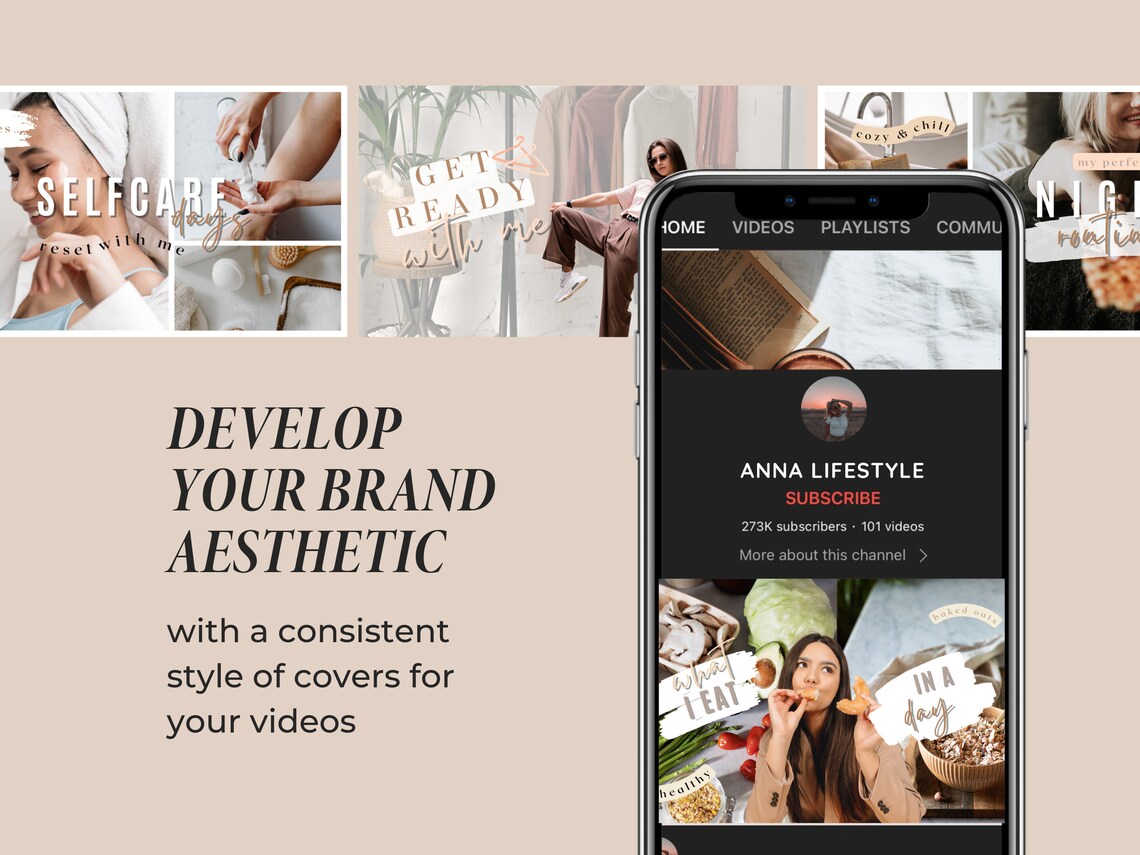 Influencer Youtube Channel Branding Kit | Youtube Thumbnails | Editable ...