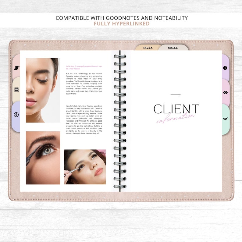 Digital Lash Tech Client Record Book | Digital Client Book | Lash Salon ...