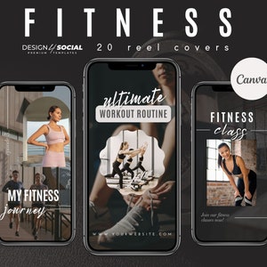 20 Instagram Reel Templates | Fitness Reel Covers | Reel Cover Template ...