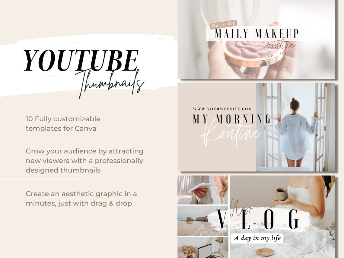 Youtube Channel Branding Kit Youtube Thumbnails Editable - Etsy