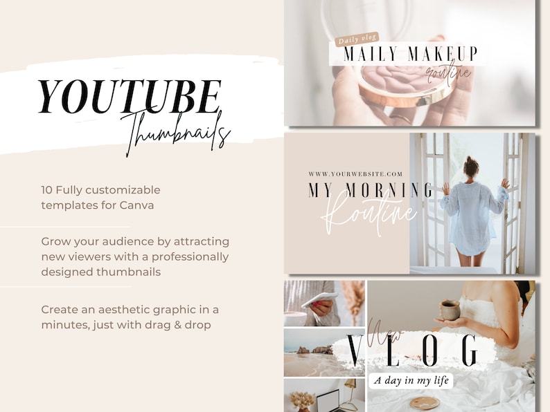 Youtube Channel Branding Kit Youtube Thumbnails Editable - Etsy