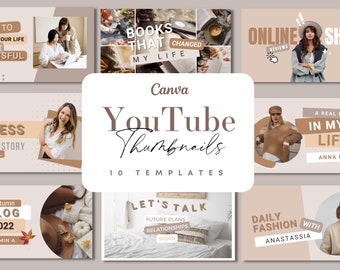 Brown Youtube Thumbnail Canva Template, Youtube Templates Life Coach ...